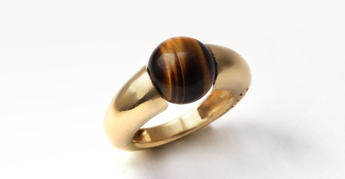 tiger eye gemstone ring