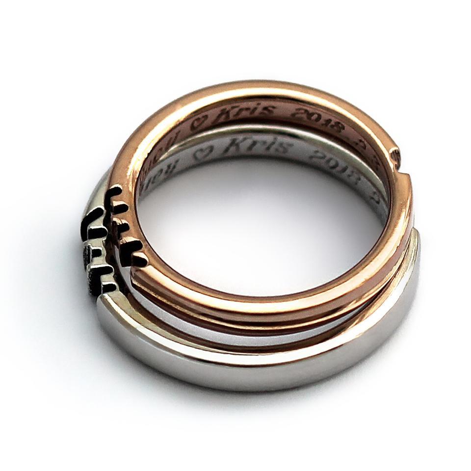 Unique promise ring sets-Initial Heart Matching Promise Rings in Gold ...