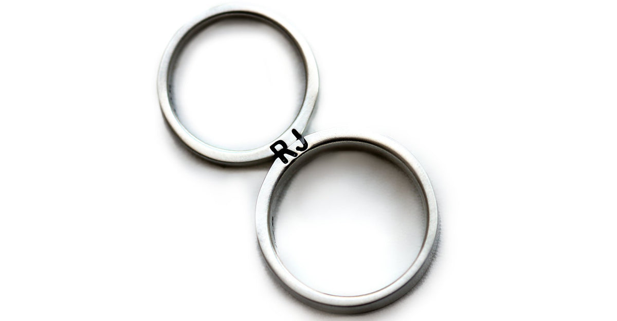 Commitment rings for him and her- Initial Couple Rings – Cadi Jewelry