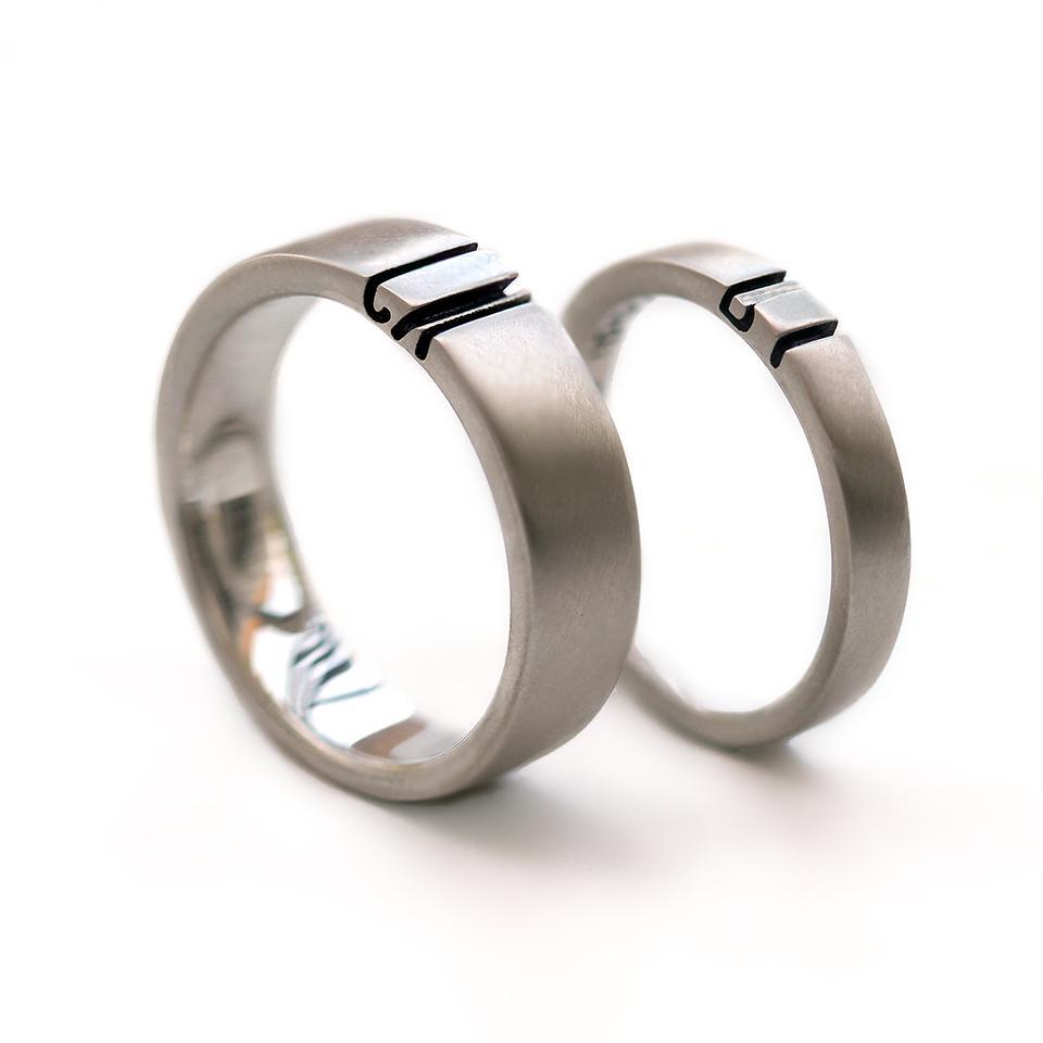 Commitment rings for him and her- Initial Couple Rings – Cadi Jewelry