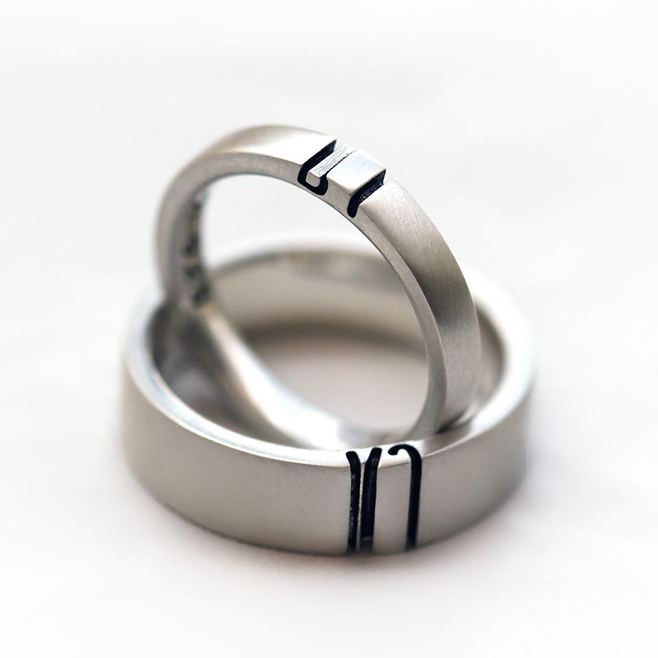 Commitment rings for him and her- Initial Couple Rings – Cadi Jewelry