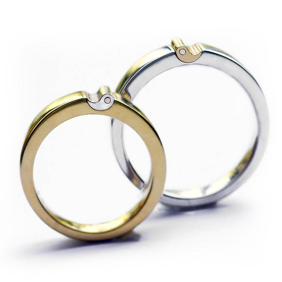Yin Yang rings for couples - matching wedding rings set – Cadi Jewelry
